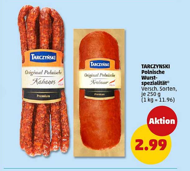 Tarczynski Polnische Wurstspezialität Angebot bei Penny