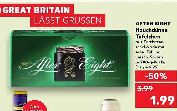 After Eight Hauchdünne Täfelchen Aus Zartbitterschokolade Mit Edler ...