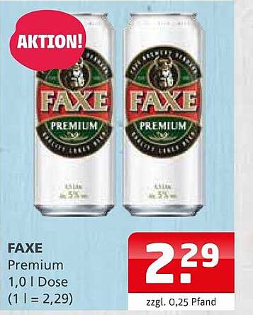 Faxe Premium 1,0 L Dose Angebot bei Getränke Quelle - ProspektGuru.de