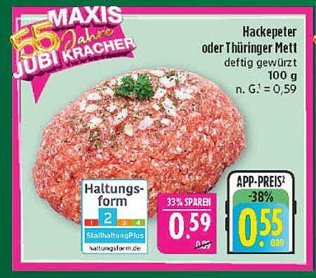 Hackepeter Oder Thüringer Mett Deftig Gewürzt 100 G Angebot bei ...