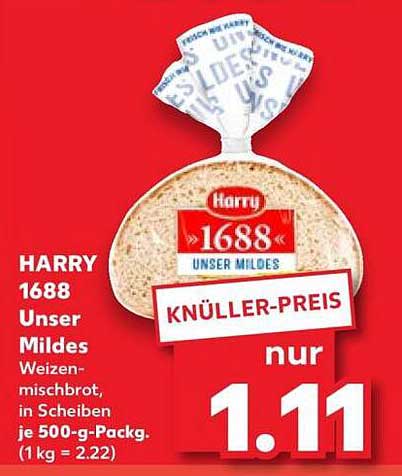 Harry 1688 Unser Mildes Weizenmischbrot, In Scheiben Je 500-G-Packg ...