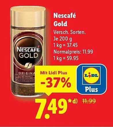 Nescafé Gold Angebot bei Lidl - ProspektGuru.de