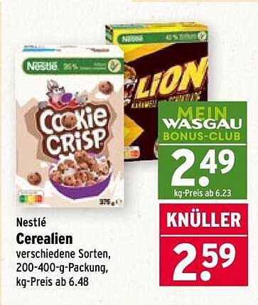 Nestlé Cerealien Verschiedene Sorten, 200-400-G-Packung, Kg-Preis Ab 6. ...