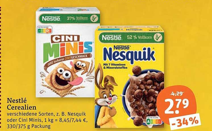 Nestlé Cerealien Verschiedene Sorten, Z. B. Nesquik Oder Cini Minis ...