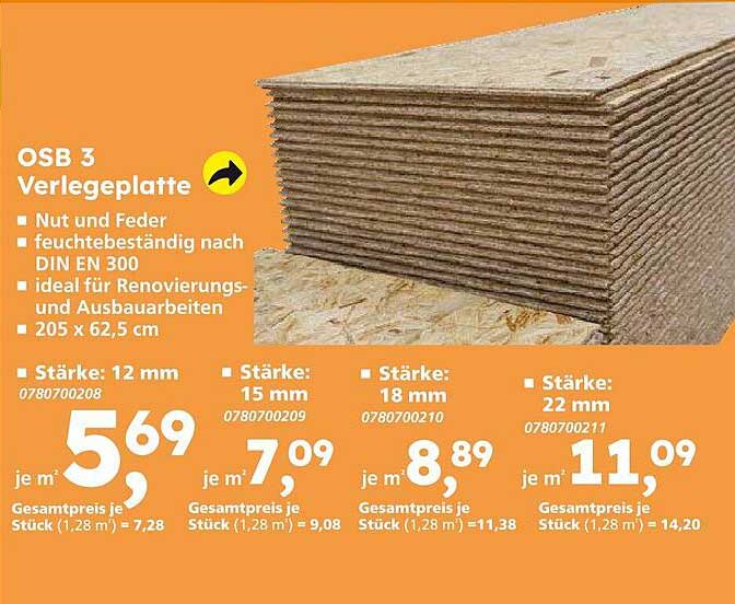 Osb 3 Verlegeplatte Stärke: 12 Mm Angebot bei Globus Baumarkt ...