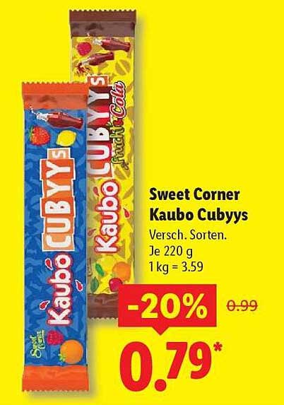 Sweet Corner Kaubo Cubyy Angebot bei Lidl - ProspektGuru.de