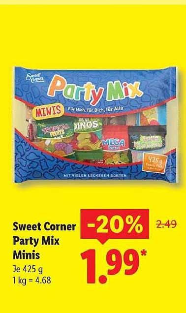 Sweet Corner Party Mix Minis Angebot bei Lidl - ProspektGuru.de