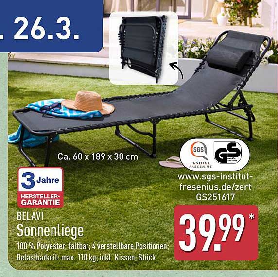 Verwunderlich Aldi Sonnenliege Online Bestellen Fotos