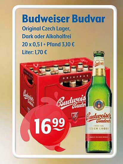 Budweiser Budvar Original Czech Lager, Dark Oder Alkoholfrei 20 X 0,5 L ...