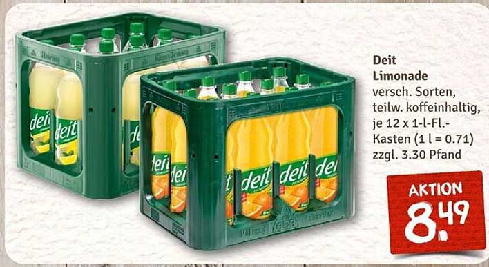 Deit Limonade Versch. Sorten, Teilm. Koffeinhaltig, Je 12 X 1-L-Fl ...