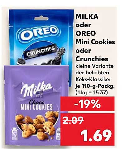 Milka Oder Oreo Mini Cookies Oder Crunchies Kleine Variante Der ...