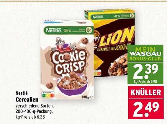 Nestlé Cerealien Verschiedene Sorten, 200-400-G-Packung Angebot bei ...