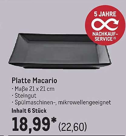 Platte Macario Angebot bei METRO - ProspektGuru.de