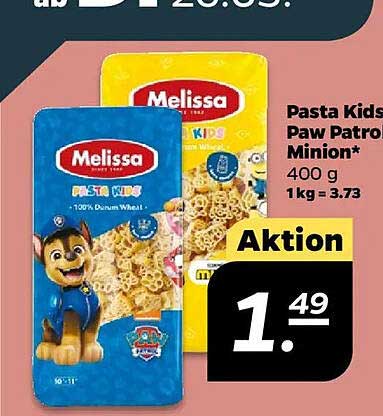 Pasta Kids Paw Patrol Minion* 400 G 1 Kg = 3.73 Aktion Angebot bei ...