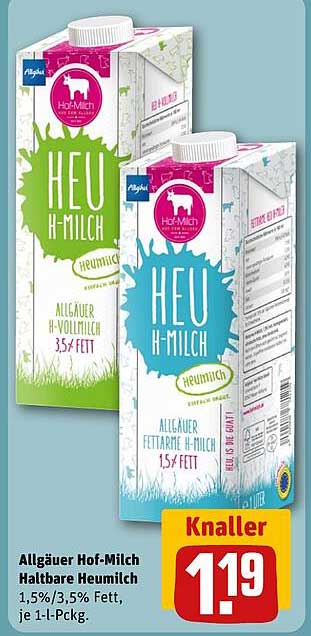 Allgäuer Hof-Milch Haltbare Heumilch Angebot bei REWE Center