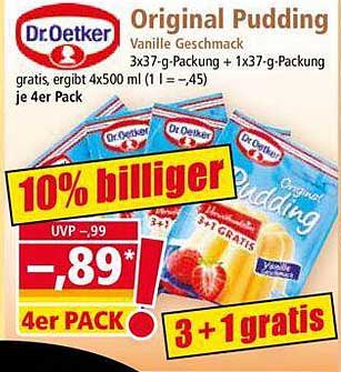Dr. Oetker Original Pudding Angebot bei Norma