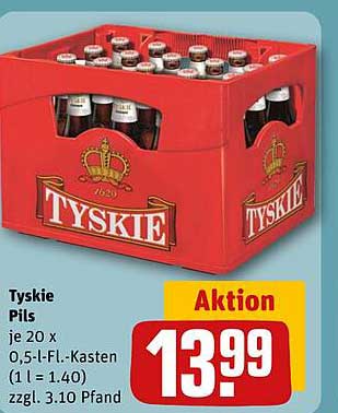 Tyskie Pils Angebot bei REWE Center