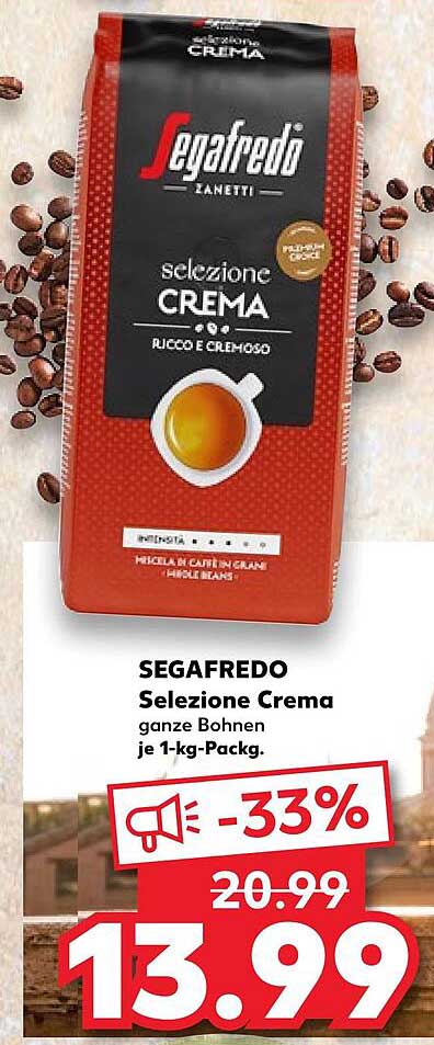 Segafredo Selezione Crema Ganze Bohnen 1-Kg-Pack. Angebot bei Kaufland ...
