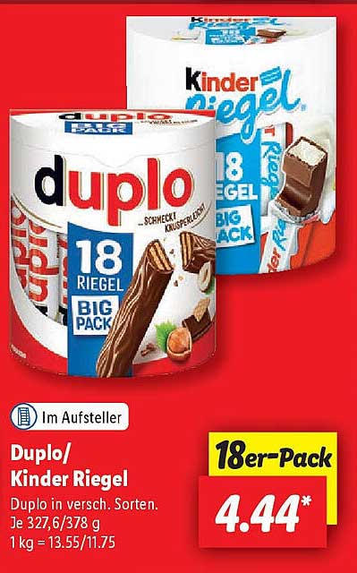 Duplo/ Kinder Riegel Angebot bei Lidl