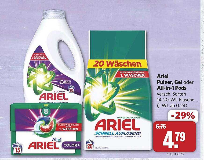 Ariel Pulver, Gel Oder All-In-1 Pods Angebot bei Combi