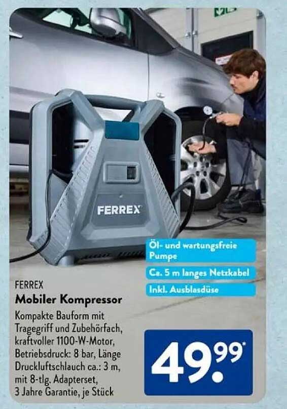 Ferrex Mobiler Kompressor Angebot bei Aldi Süd