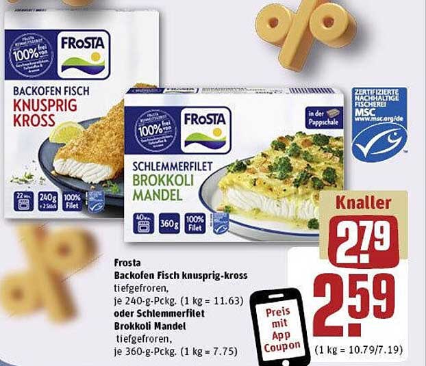 Frosta Backofen Fisch Knusprig-Kross Oder Schlemmerfilet Brokkoli ...