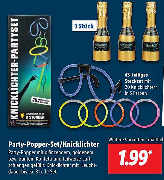 Party-Popper-Set/Knicklichter Angebot bei Lidl