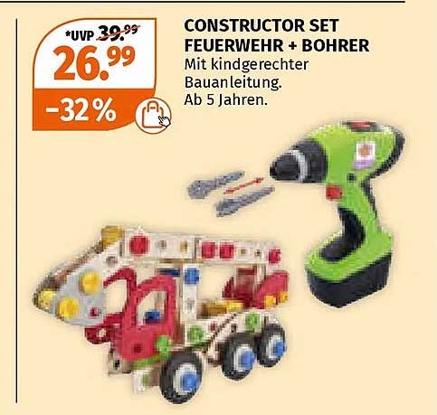 Constructor Set Feuerwehr + Bohrer Angebot bei Müller - ProspektGuru.de