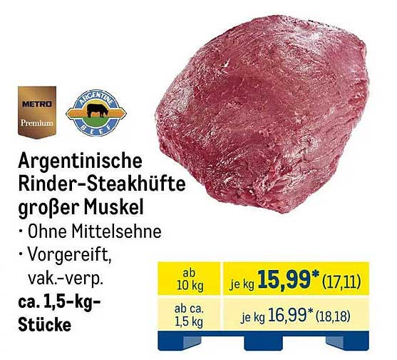 Argentinische Rinder-Steakhüfte Großer Muskel Angebot bei METRO ...