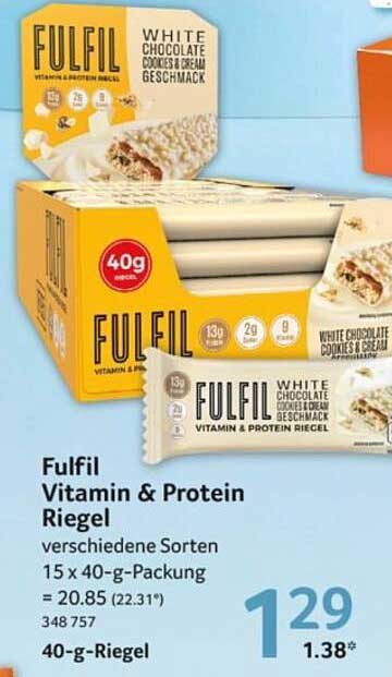 Fulfil Vitamin & Protein Riegel Versch. Sorten, Je 40-G-Riegel Angebot ...
