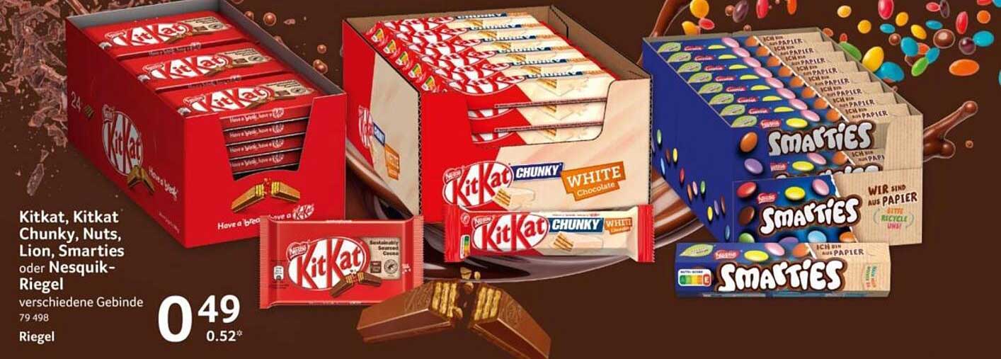 Kitkat, Kitkat Chunky, Nuts, Lion, Smarties Oder Nesquik-Riegel ...