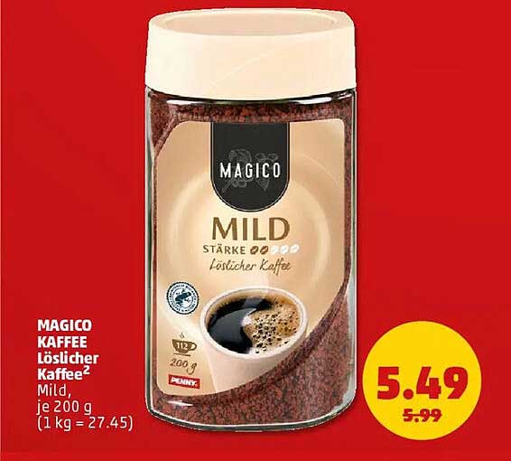 Magico Kaffee Löslicher Kaffee² Classic, Je 200 G Angebot bei Penny ...