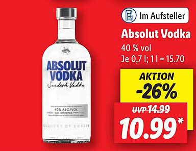 Absolut Vodka Angebot bei Lidl
