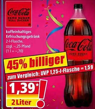 Coca-Cola Zero Zucker Angebot bei Norma