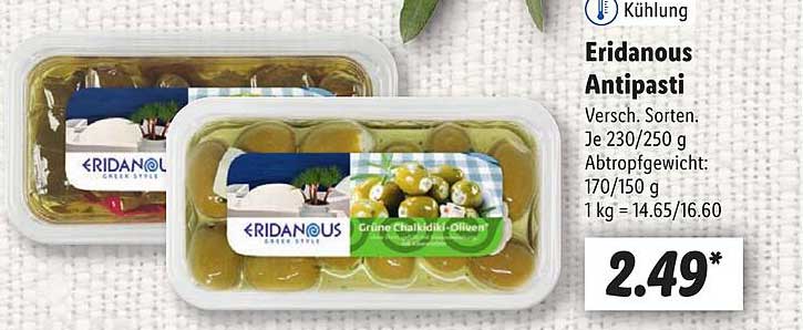 Eridanous Antipasti Angebot bei Lidl