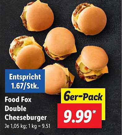 Food Fox Double Cheeseburger Angebot bei Lidl