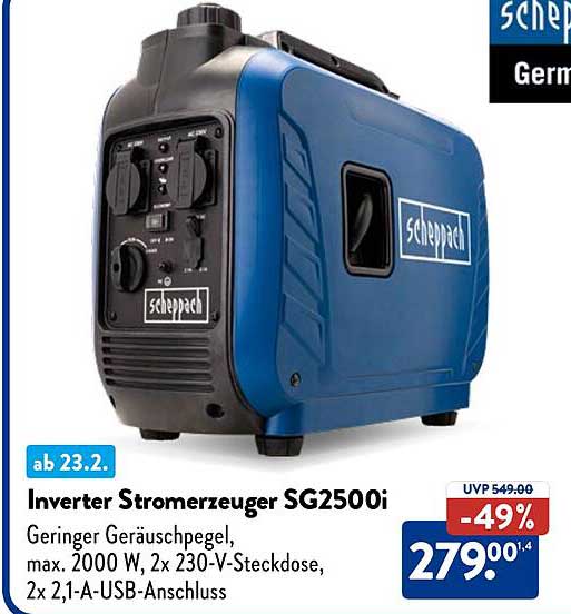 Inverter Stromerzeuger Sg250I Angebot bei Aldi Nord