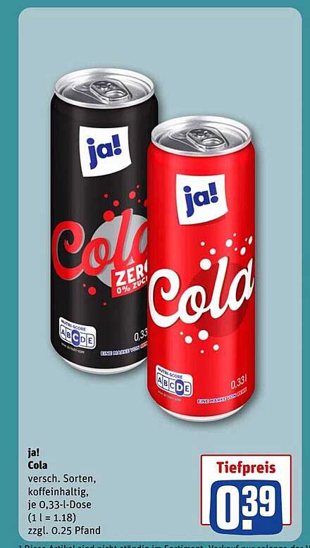 Ja! Cola Angebot bei REWE Center