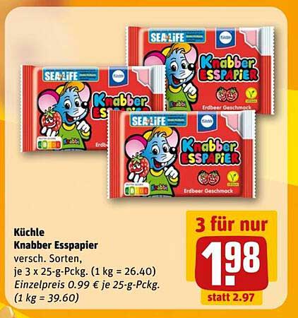 Knabber Esspapier Angebot bei REWE Center