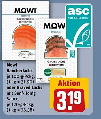 Mowi Räucherlachs Angebot bei REWE Center