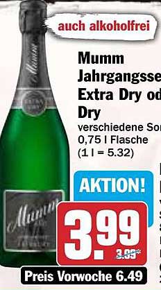 Mumm Jahrgangssekt Extra Dry Oder Dry Angebot bei Hit
