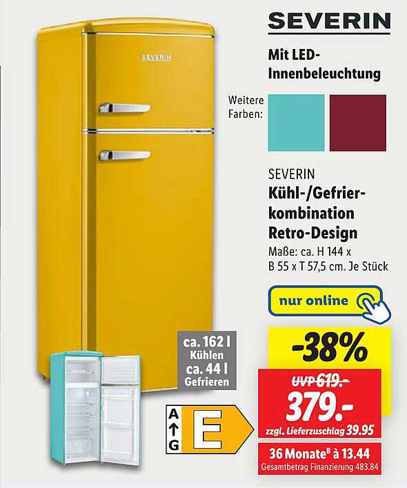 Severin Kühl-/Gefrierkombination Retro-Design Angebot bei Lidl