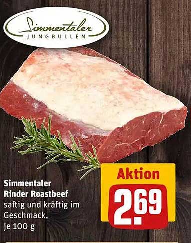 Simmentaler Rinder Roastbeef Angebot bei REWE Kaufpark