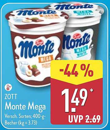 Zott Monte Mega Angebot bei Aldi Nord