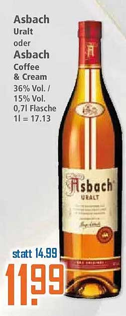 Asbach Uralt Oder Asbach Coffee & Cream Angebot bei K+K Klaas & Kock ...