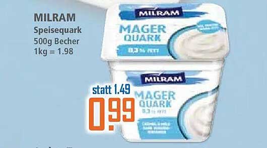 Milram Mager Quark Speisequark 500G Becher Angebot bei K+K Klaas & Kock ...