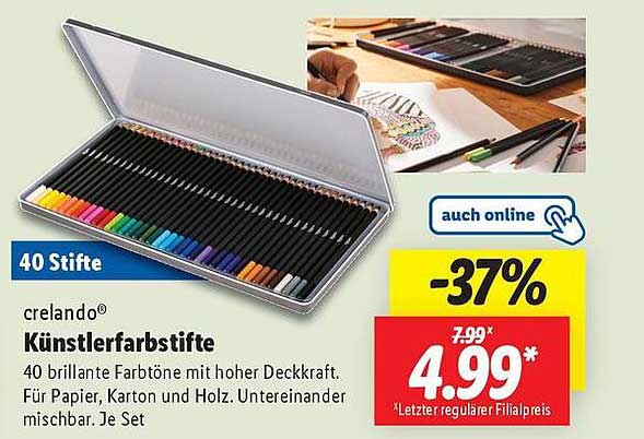 Crelando® Künstlerfarbstifte Angebot bei Lidl