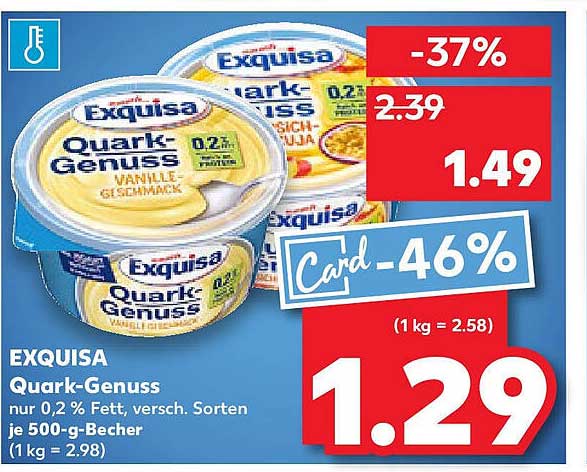 Exquisa Quark-Genuss 500 G - Jetzt Zum Sonderpreis Angebot bei Kaufland ...