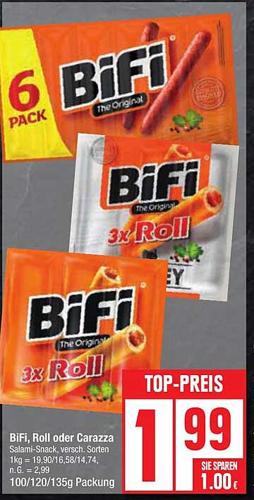 Bifi, Roll Oder Carazza Angebot bei Edeka - ProspektGuru.de