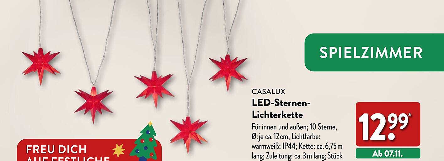 Casalux Led-Sterne-Lichterkette Angebot bei Aldi Nord